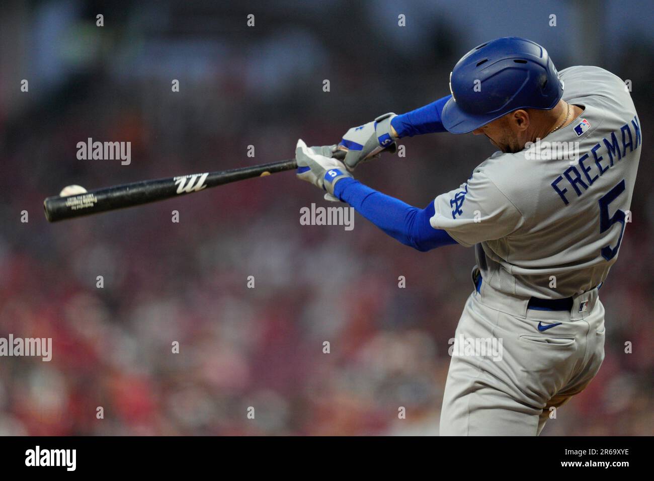 Los Angeles Dodgers' Freddie Freeman (5) takes an at-bat during a ... Los Angeles Dodgers' Freddie Freeman (5) takes an at-bat during a ...