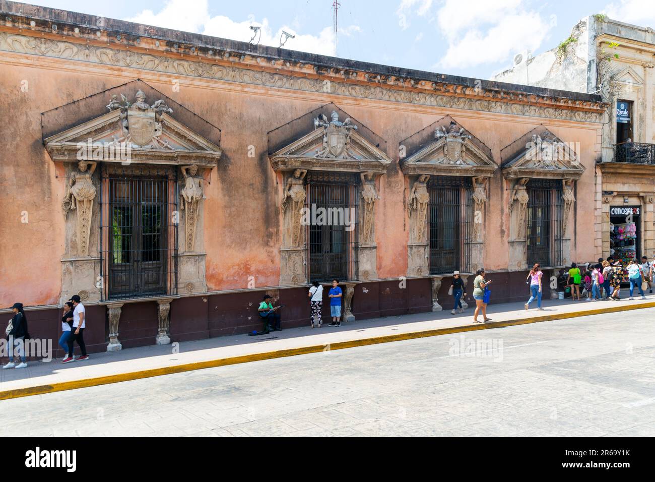 Exterior of Casa de Montejo palace, Plaza Grande, Merida, Yucatan State ...