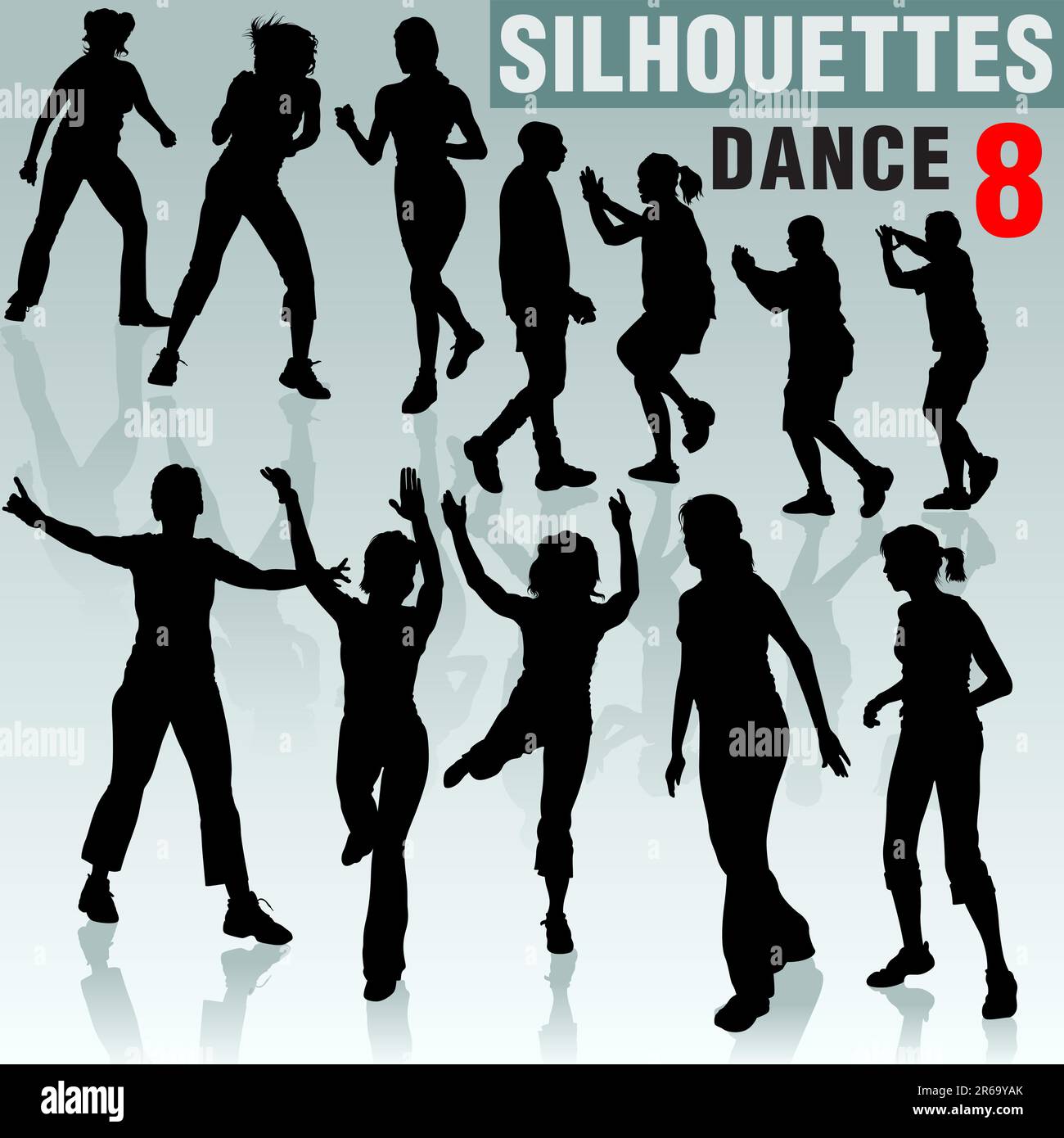 Silhouettes Dance 08 - High detailed vector illustration Stock Vector ...