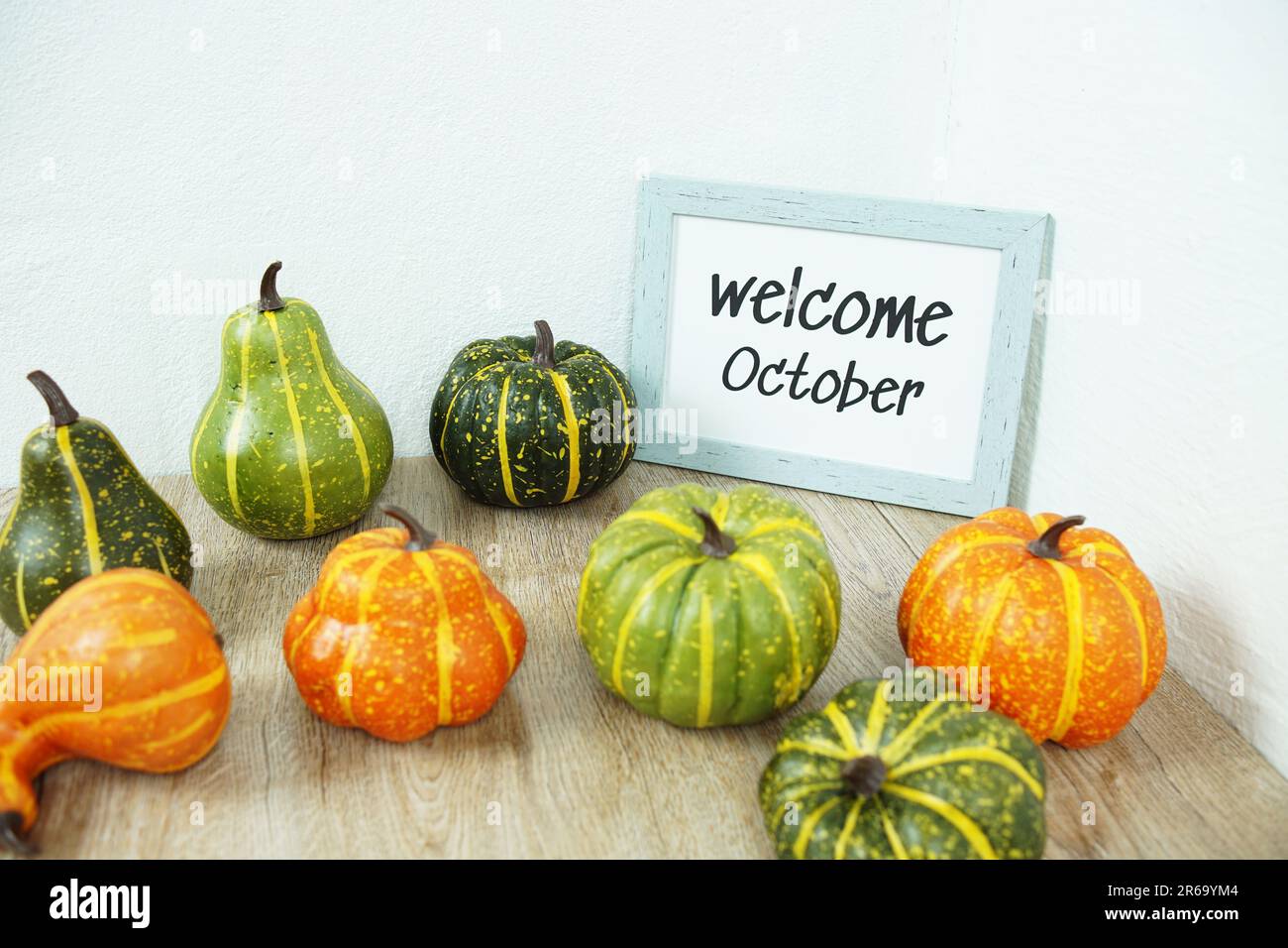Welcome october text message hi-res stock photography and images - Alamy