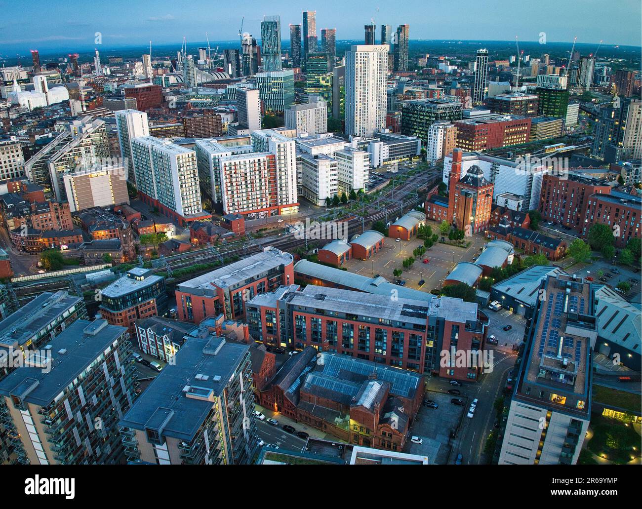 Manchester Skyline when the night falls Stock Photo - Alamy