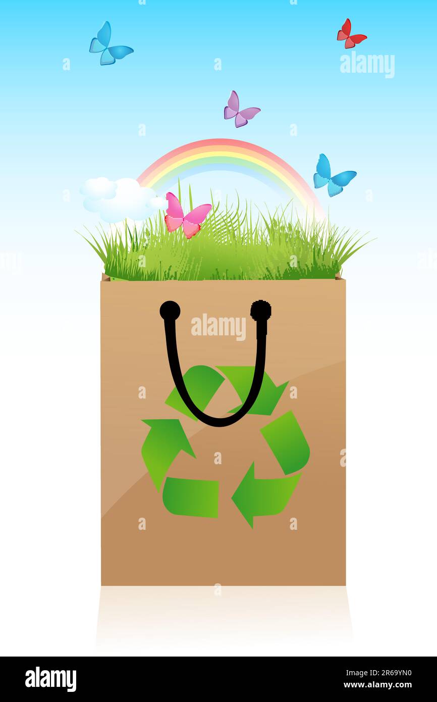 illustration of colorful recycle bag Stock Vector Image & Art - Alamy