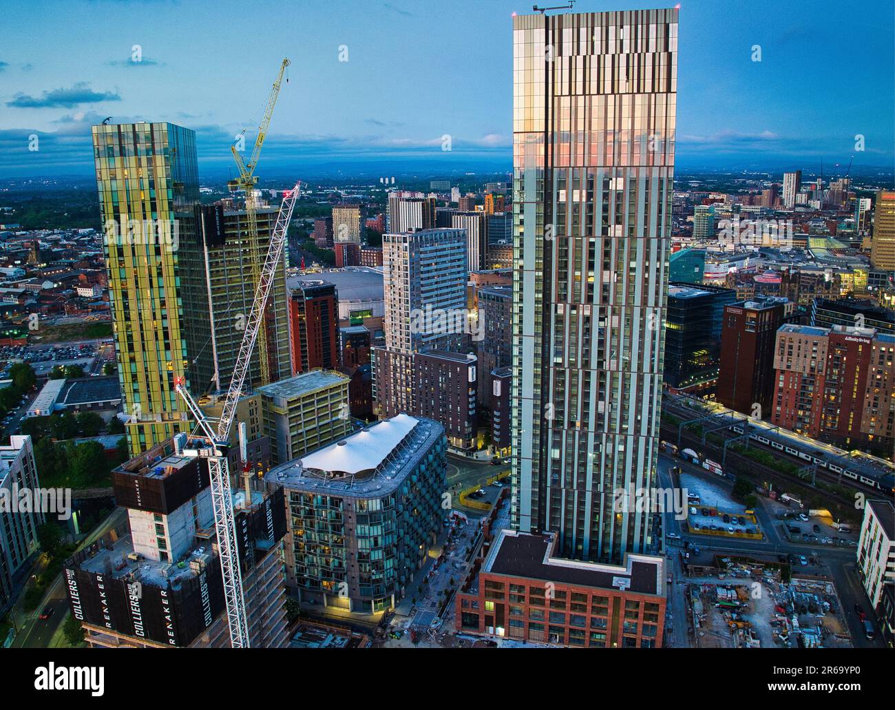 Manchester Skyline when the night falls Stock Photo - Alamy