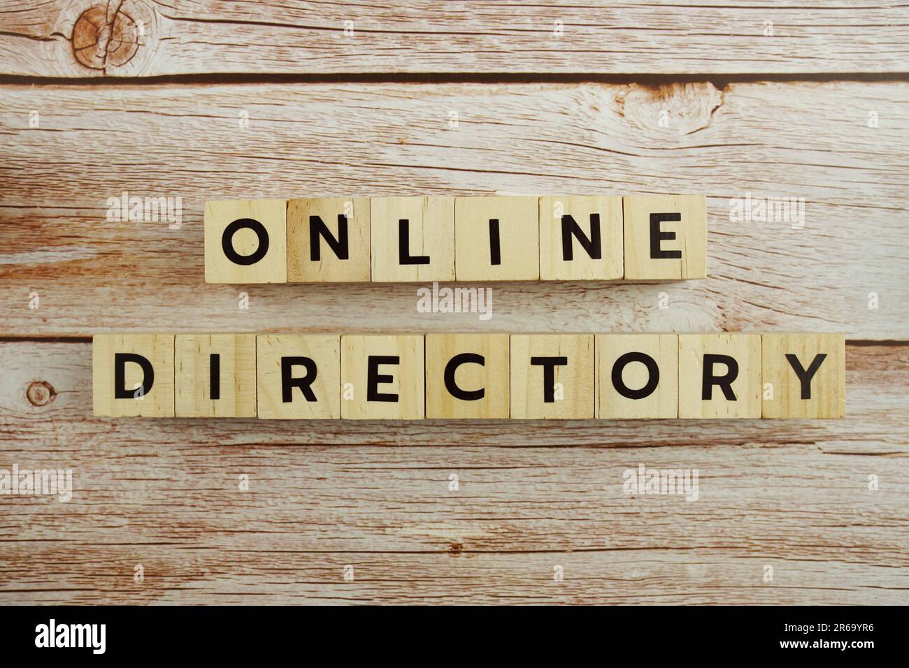 Online Directory word alphabet letters on wooden background Stock Photo ...