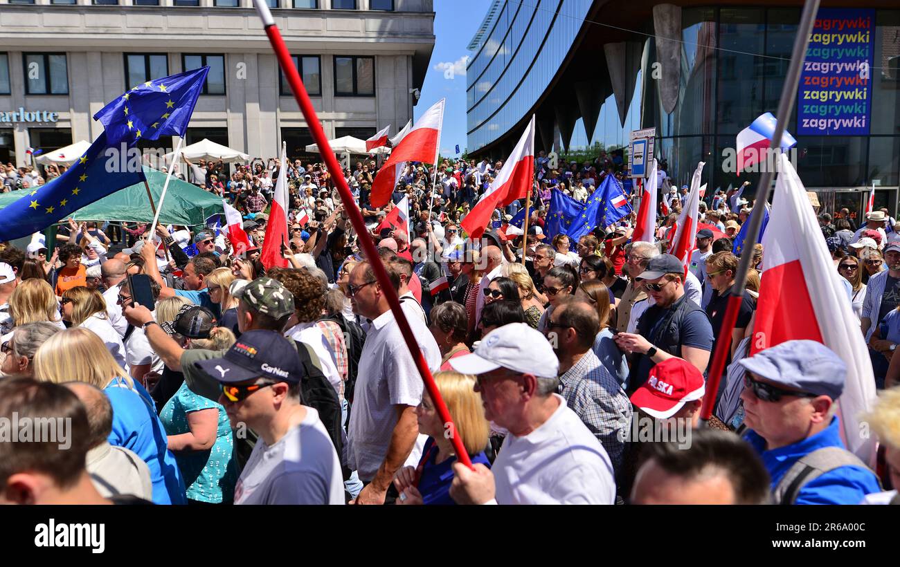 Warsaw, Poland. 4 June 2023. Hundreds of thousands march in anti ...