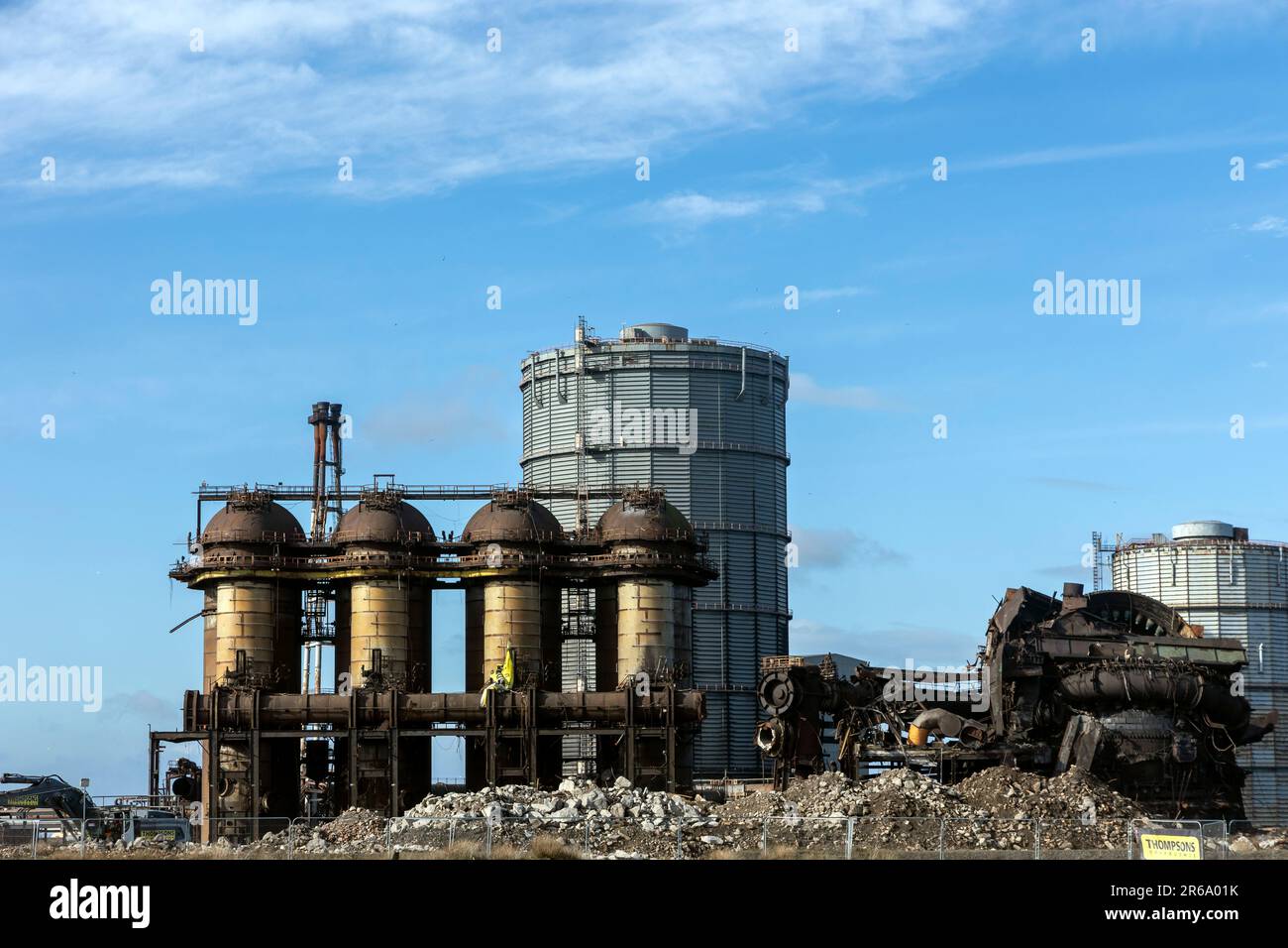 The Blast Furnace Stoves before Demolition and the Blast Furnace after ...