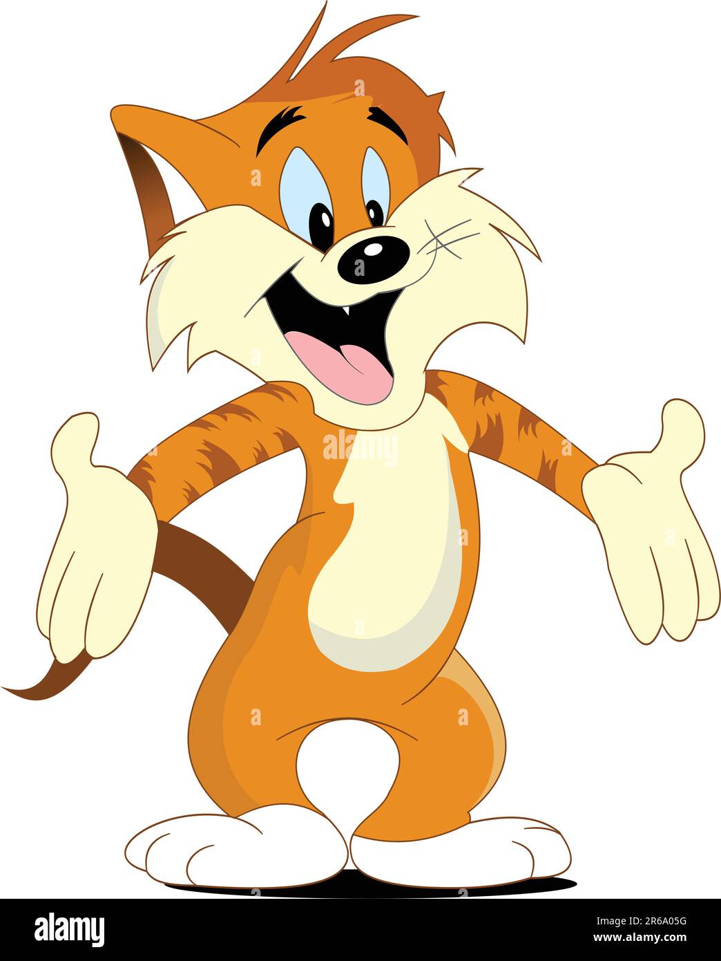 Ginger funny cartoon cat. Vector illustration Stock Vector Image & Art ...