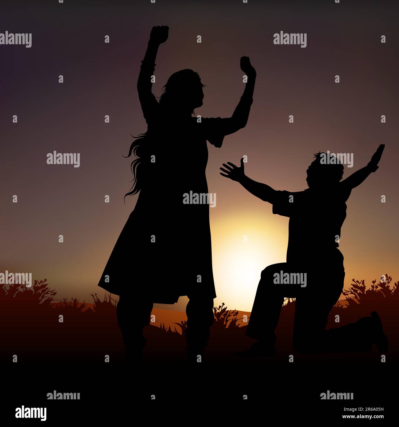 Lovers E - High detailed and coloured vector illustration. Two lovers ...