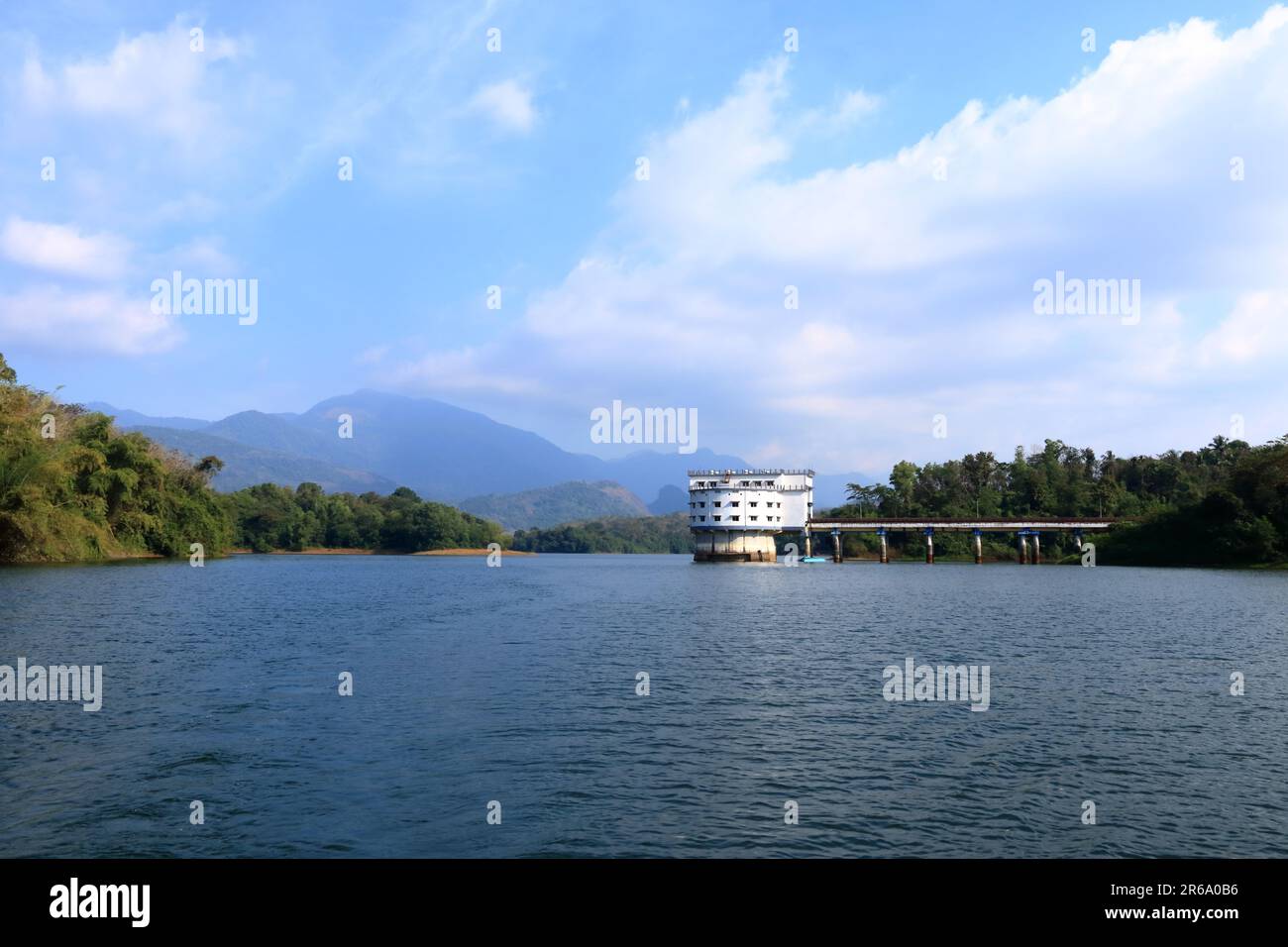 View to the reservoir in front of the peruvannamuzhi (peruvannamoozhi ...