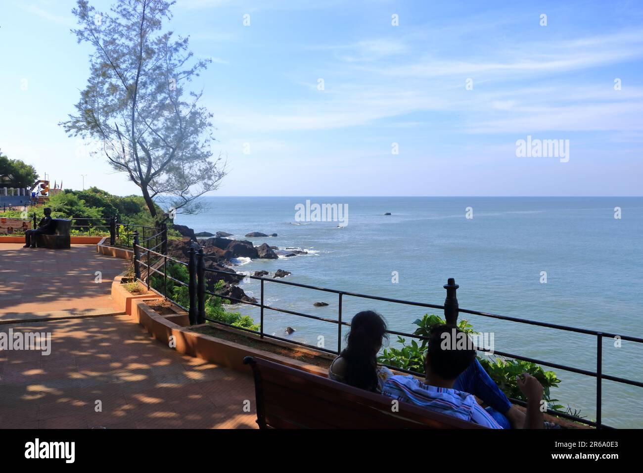 Beautiful tropical landscape seen from the Kannur lighthouse in Kerala ...