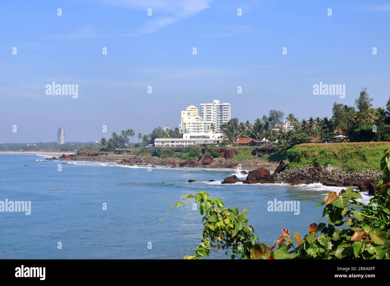 Beautiful tropical landscape seen from the Kannur lighthouse in Kerala ...