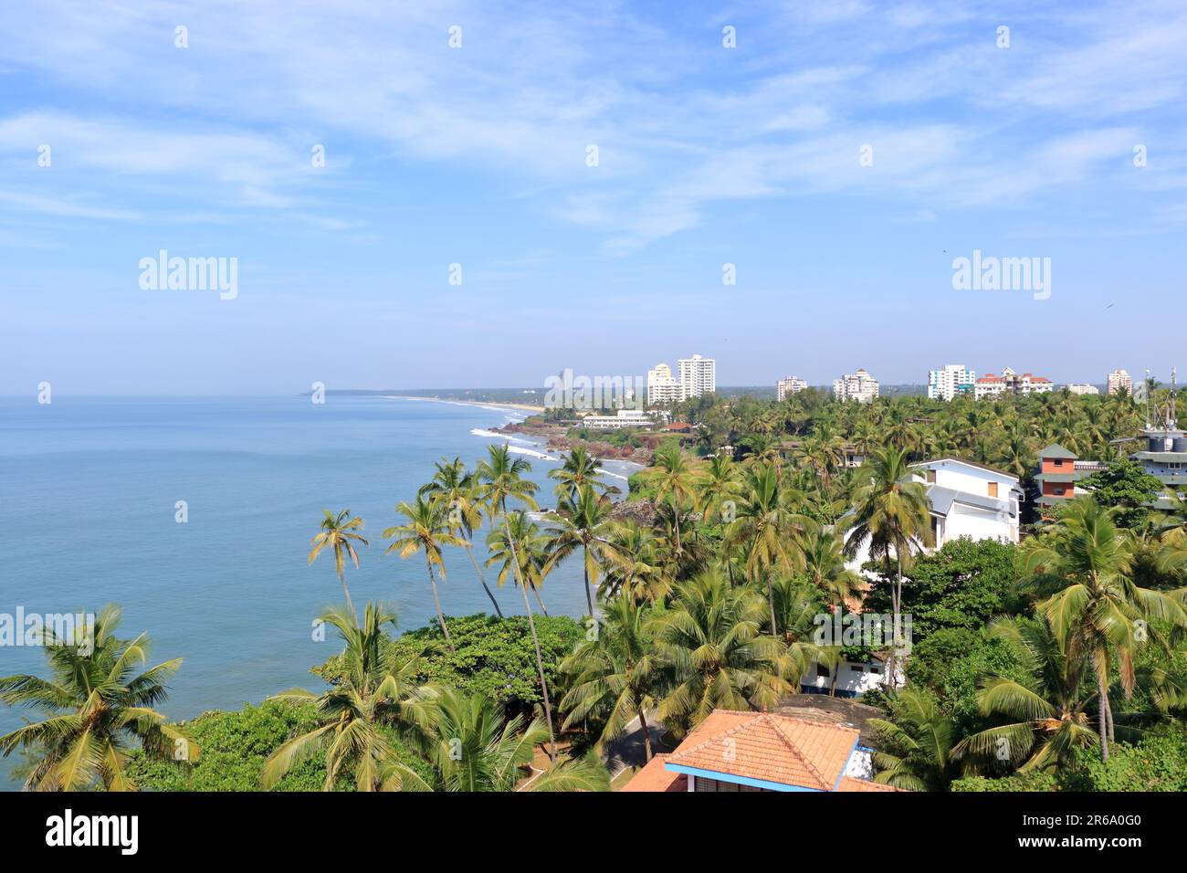 Aerial view of Kannur City beautiful Kerala nature scenery Coconut ...