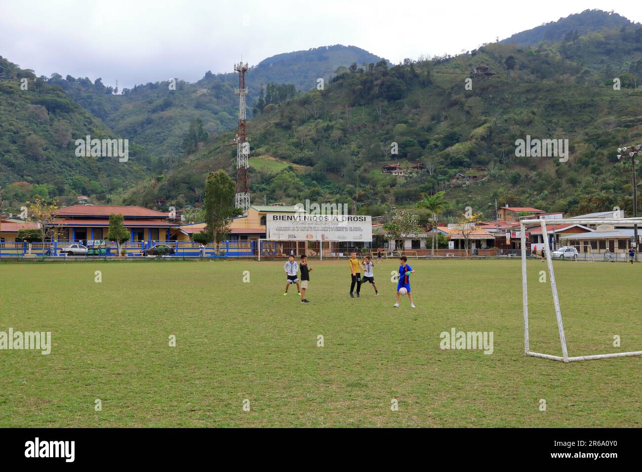 March 3 2023 - Orosi in Costa Rica: Football playing children in the ...