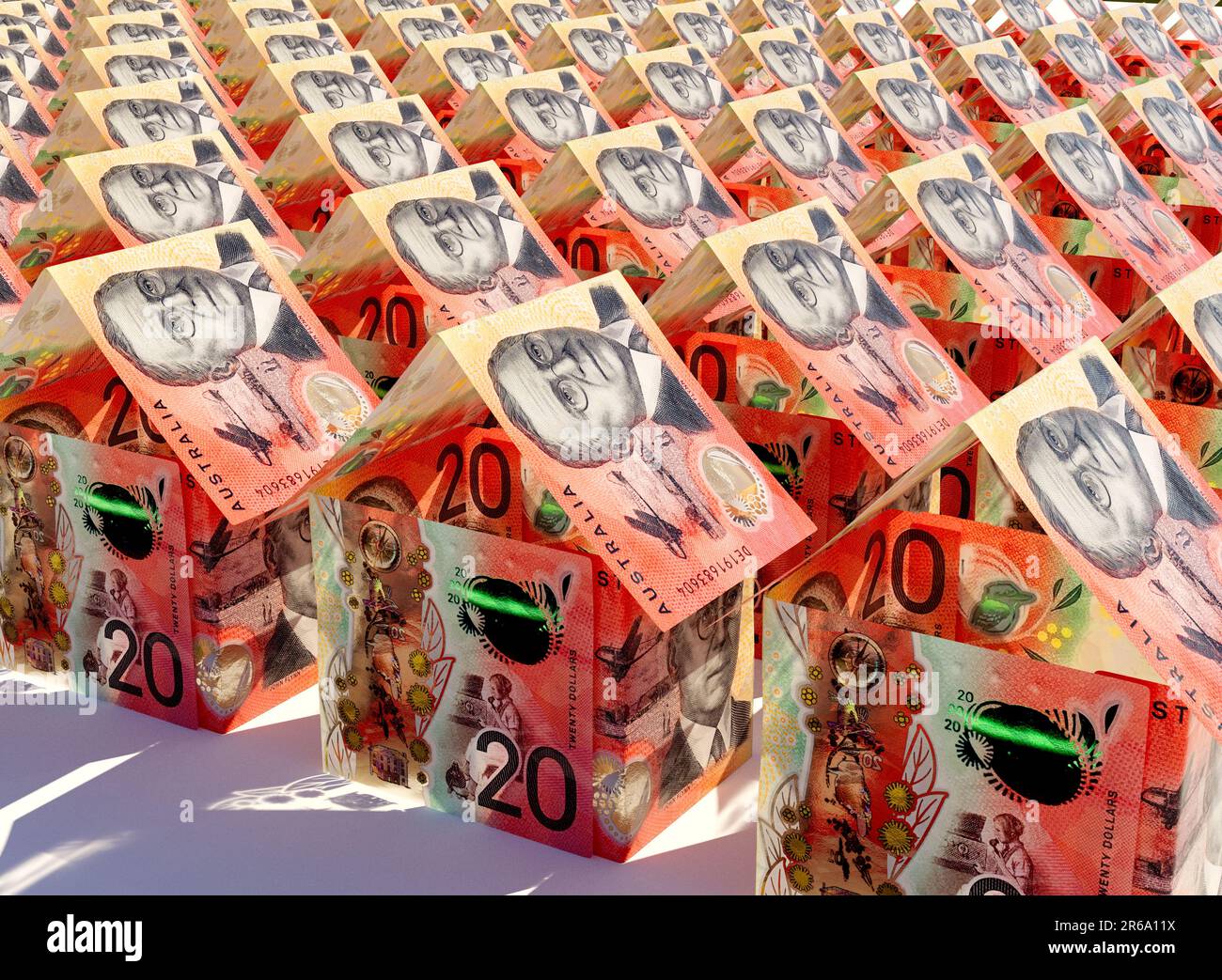 A concept of australia dollar bank notes folded into the shape of a ...