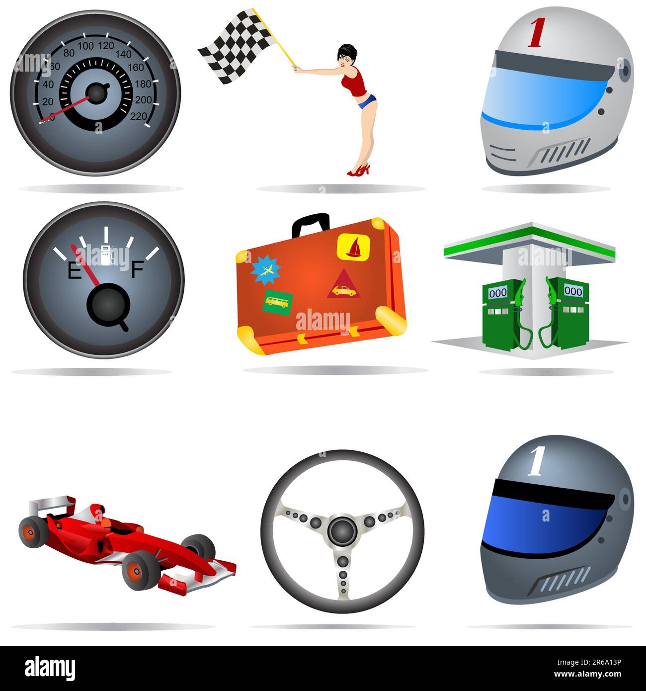 Vector illustration of nine colored transport icons Stock Vector Image ...