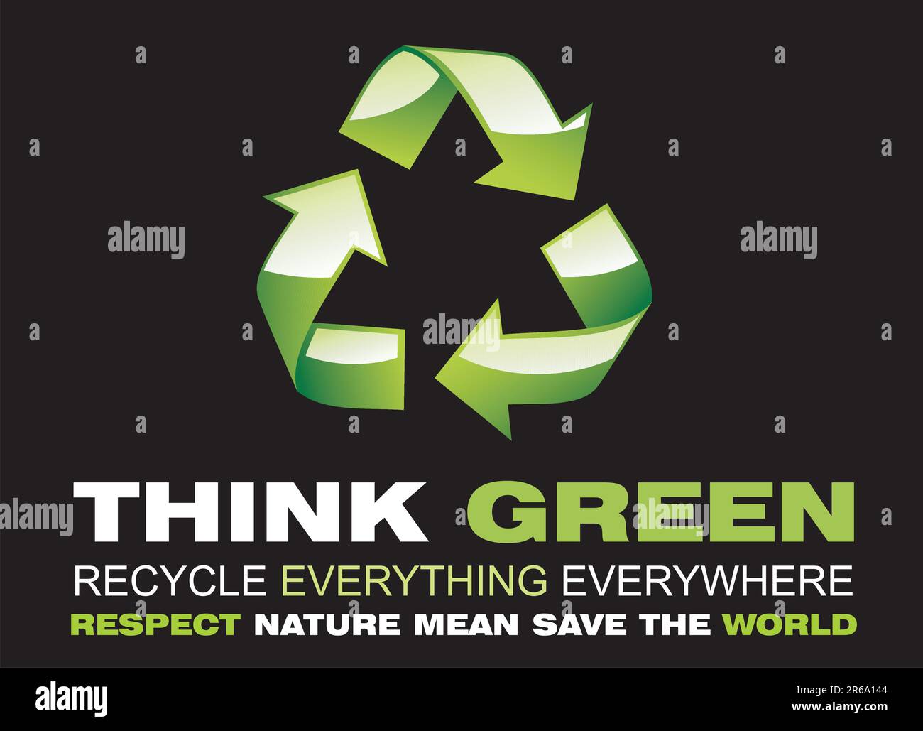 Think green and respect the nature with recycling process background ...