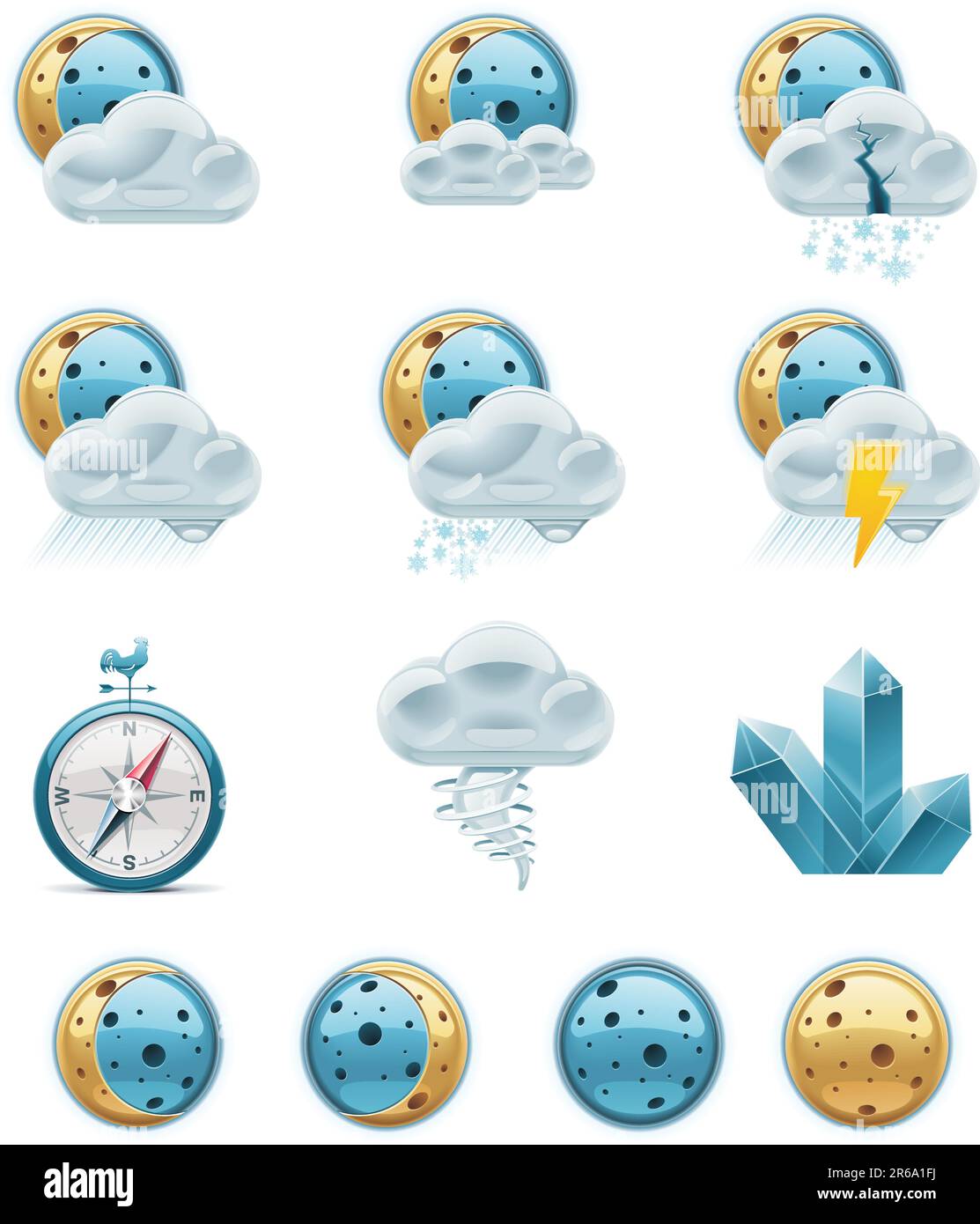 Set of the weather forecast related icons Stock Vector Image & Art - Alamy