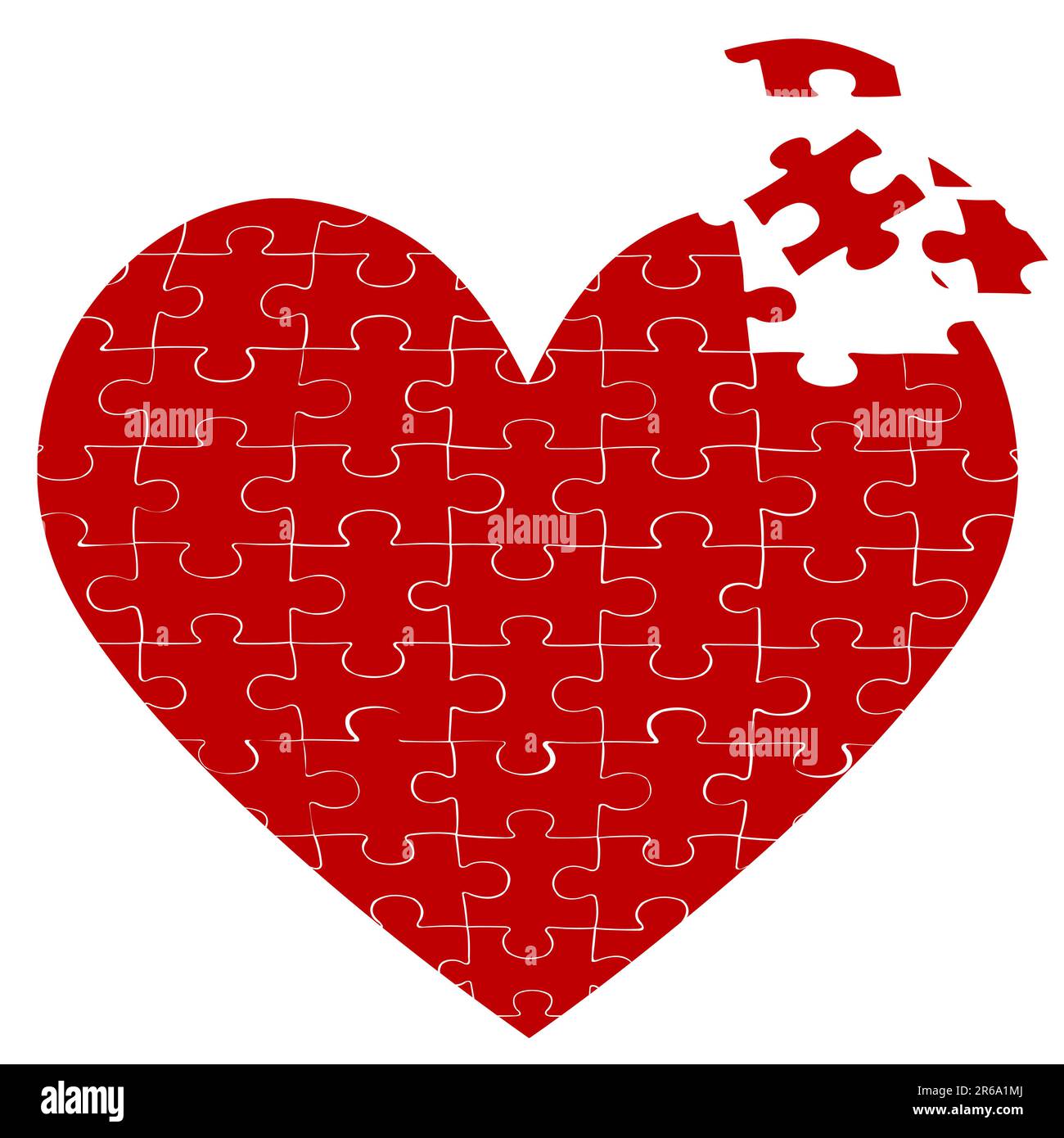 illustration of heart jigsaw puzzle on white background Stock Vector ...