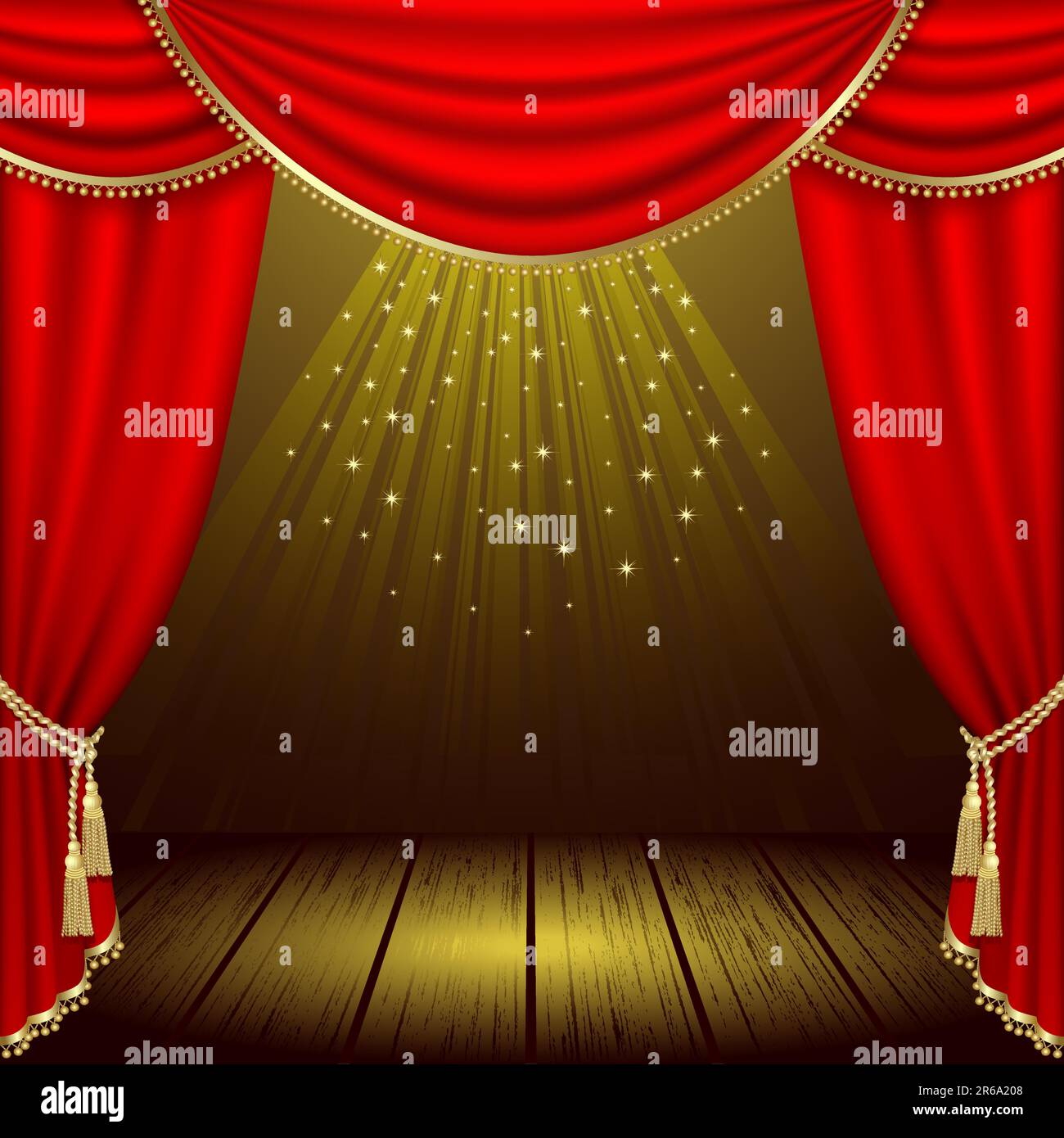 Theater stage with red curtain. Clipping Mask Stock Vector Image & Art ...
