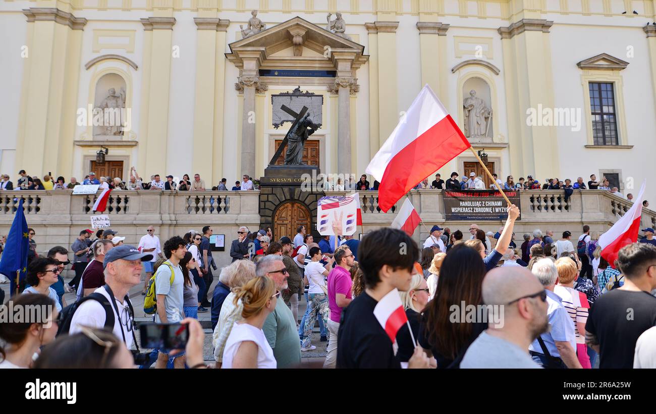 Warsaw, Poland. 4 June 2023. Hundreds of thousands march in anti ...