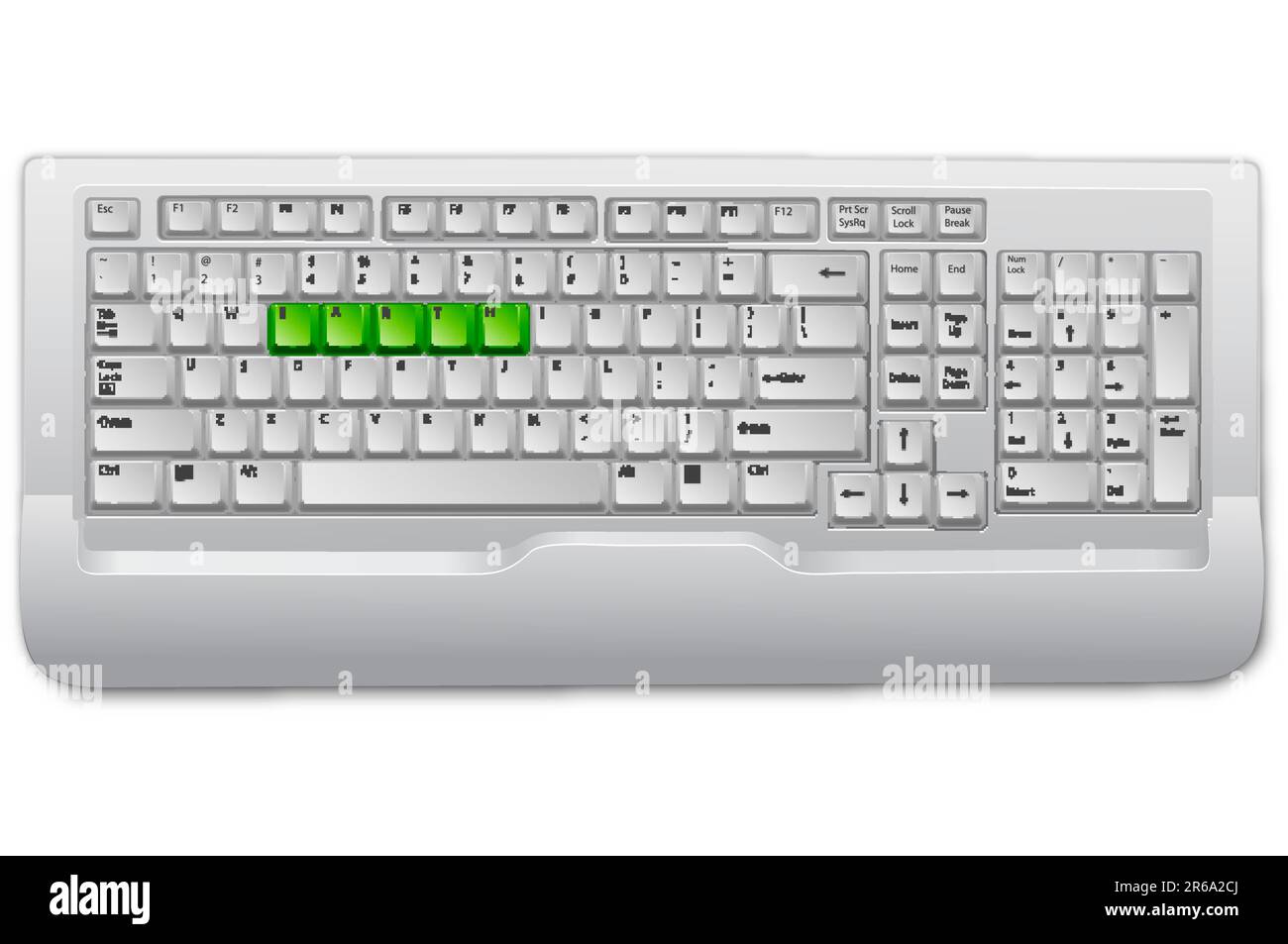 Illustration Of Computer Key Board On White Background Stock Vector
