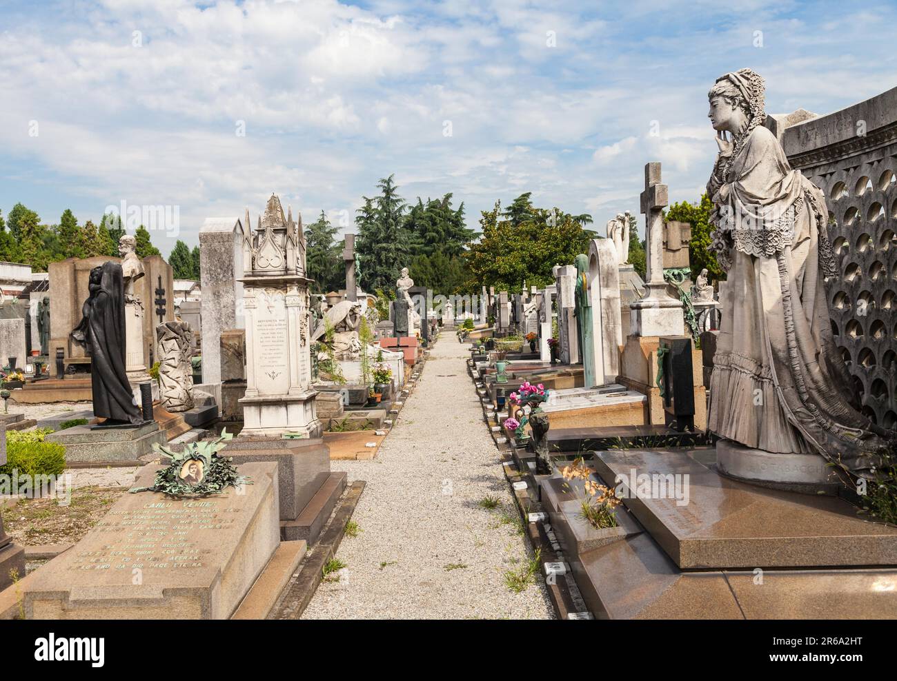 The oldest side of a Monumental Cemetery in North Italy Stock Photo - Alamy