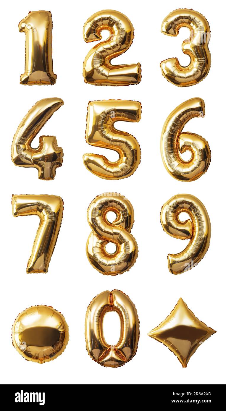 Balloons Numbers Isolated on white background Stock Photo - Alamy