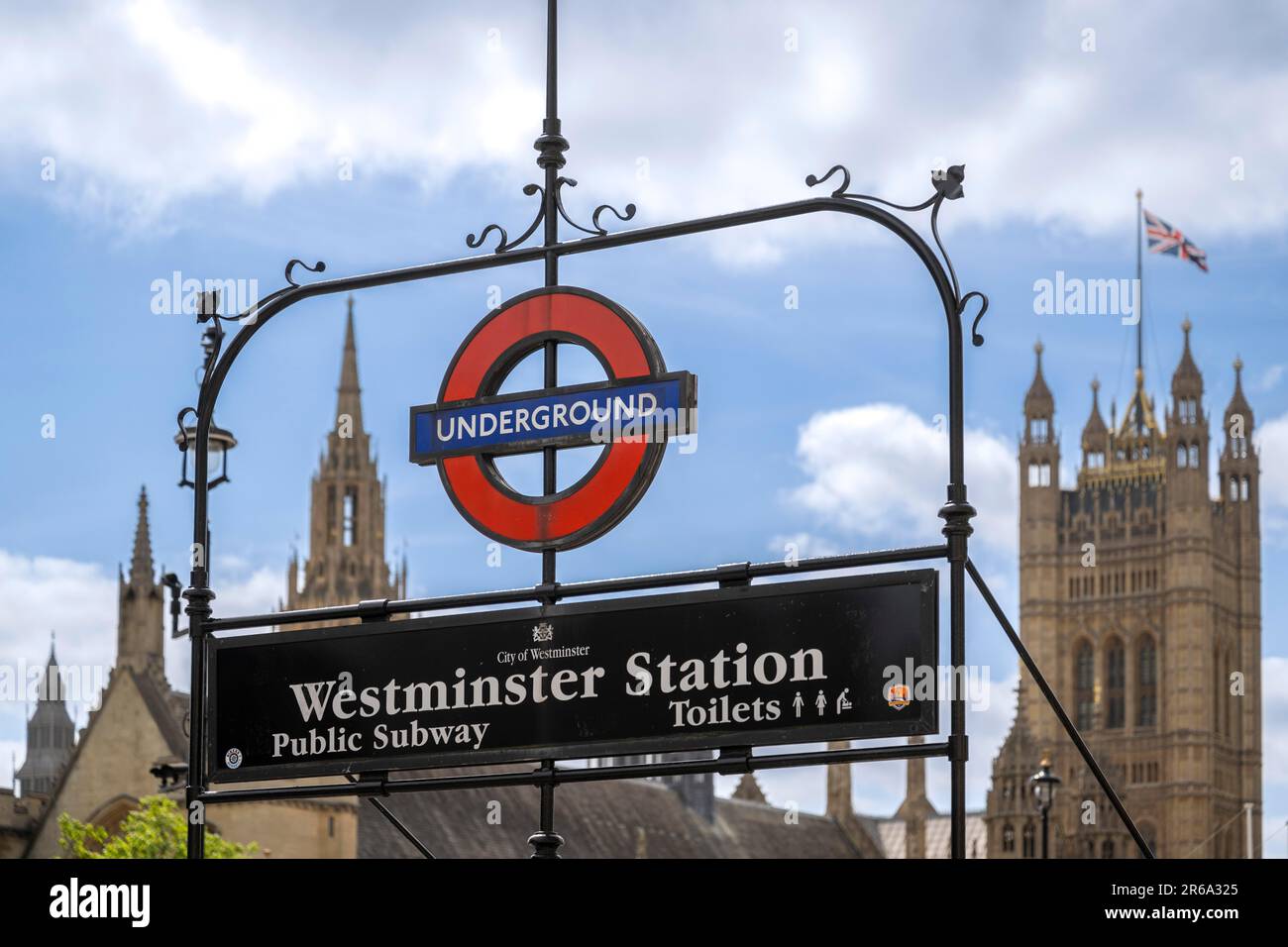 Sign, Underground, Westminster Station, London, England, United Kingdom ...