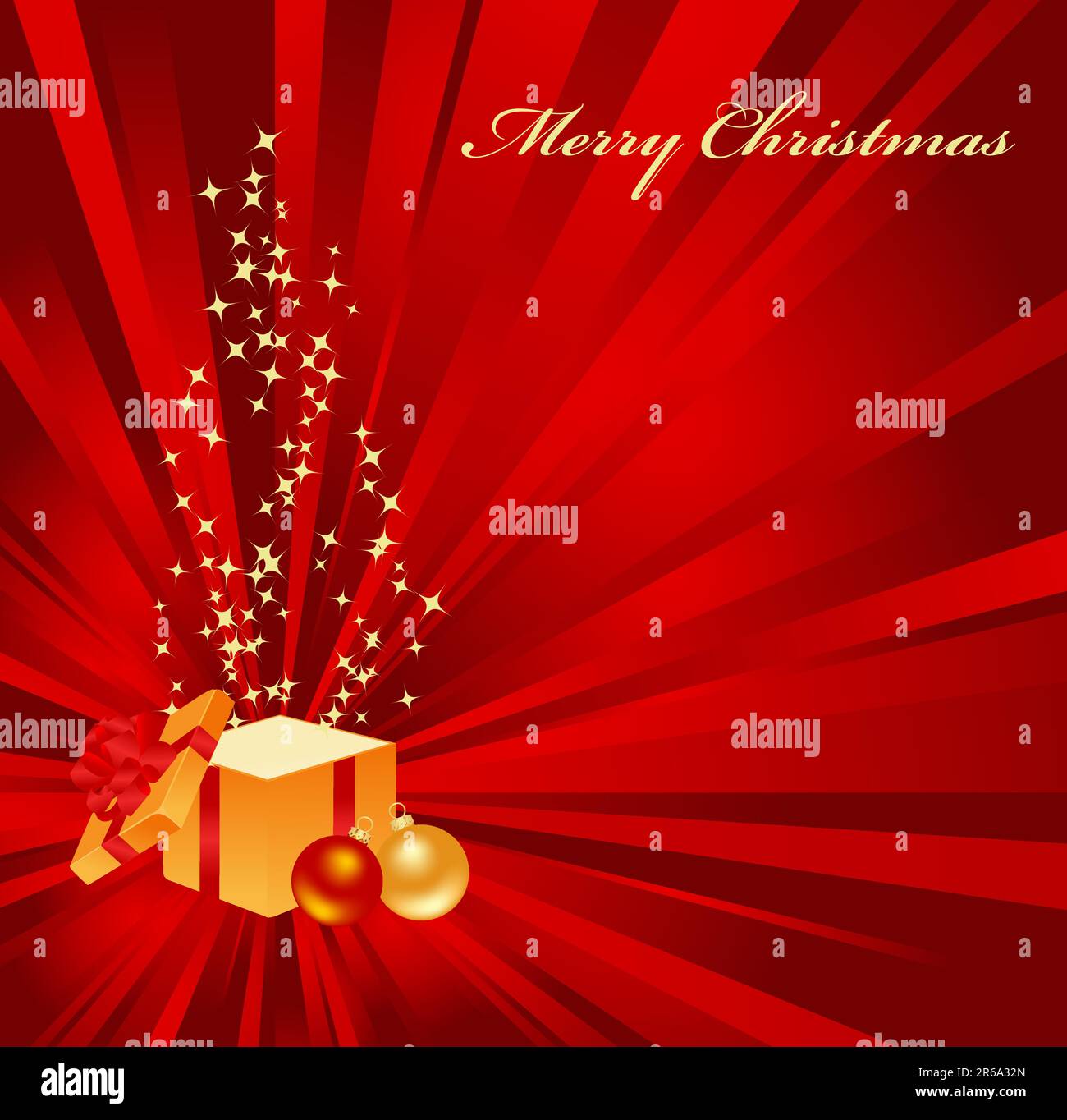 Christmas background with open gift. Vector illustration Stock Vector ...
