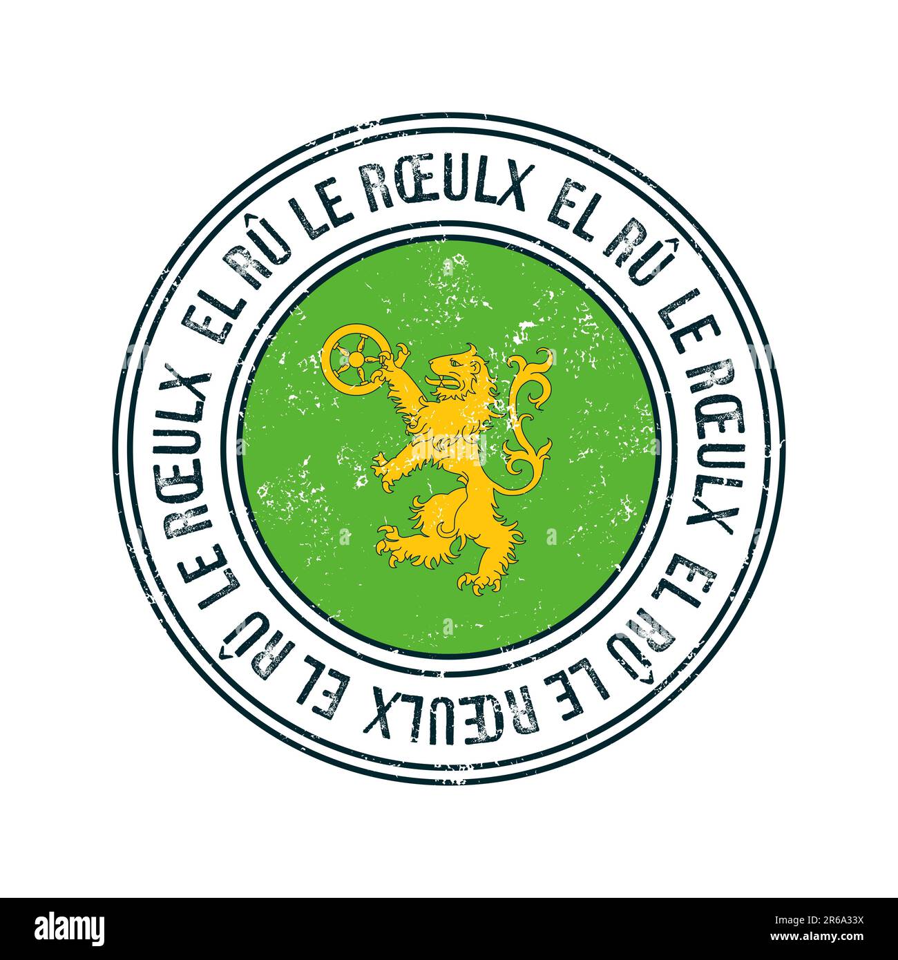 Le Roeulx, Belgium city vector grunge stamp over white background Stock ...