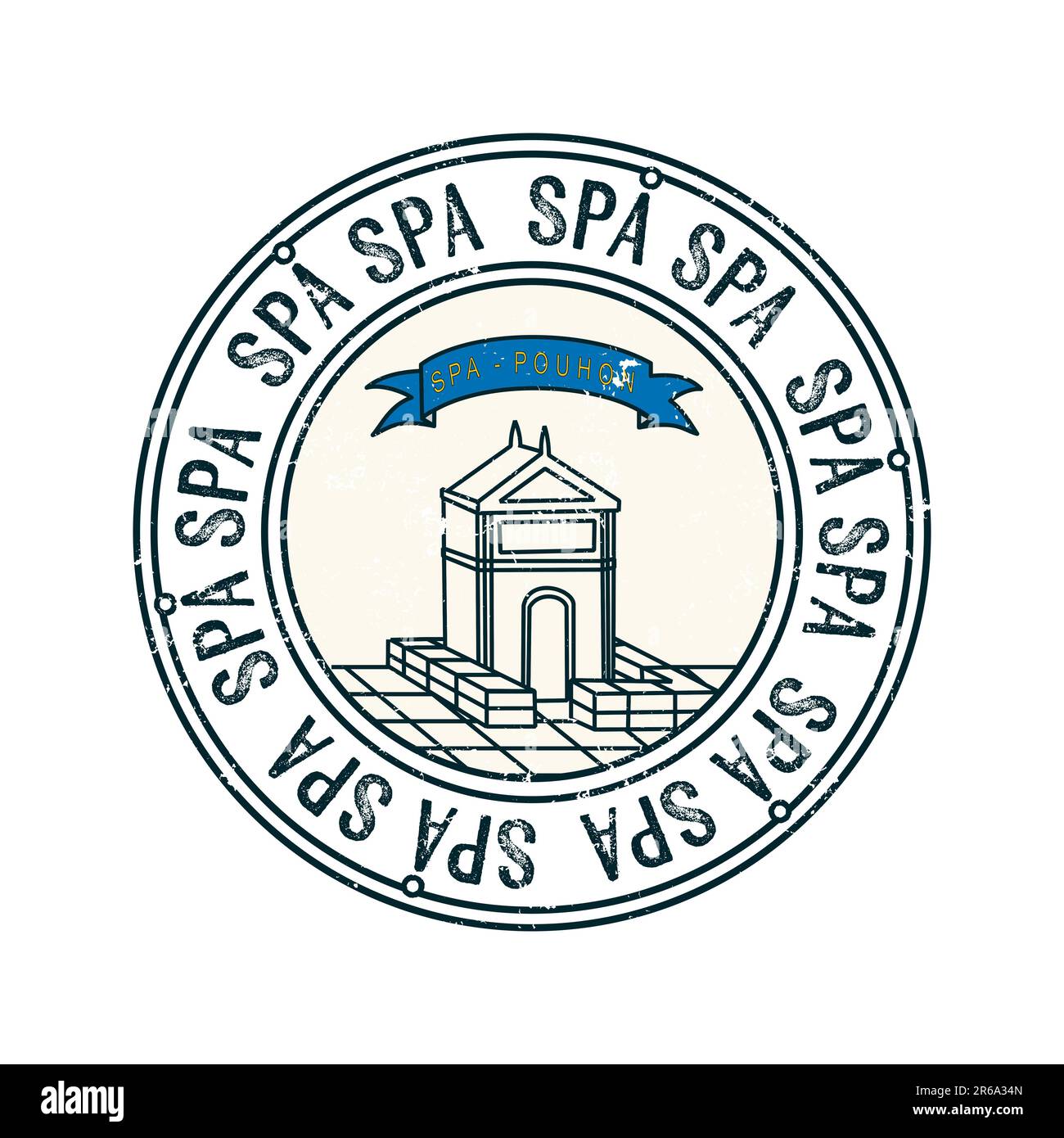 Spa, Belgium city vector grunge stamp over white background Stock Photo ...