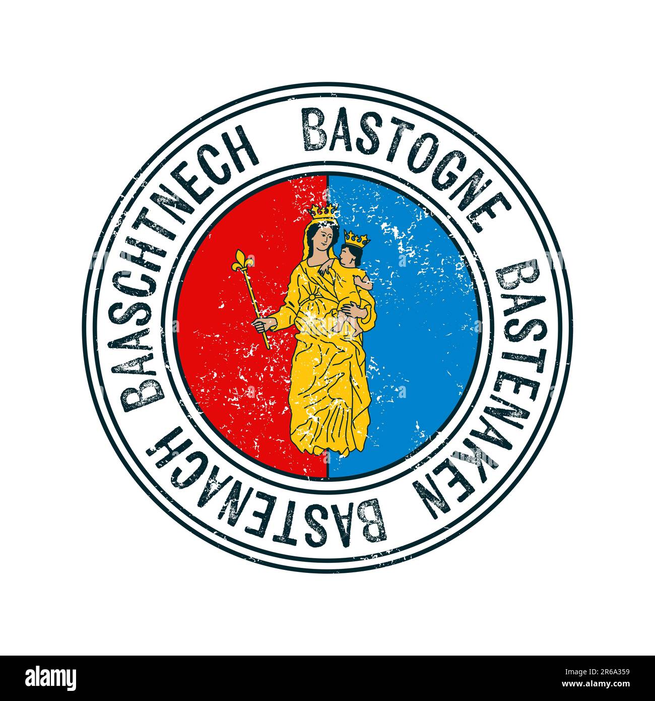 Bastogne, Belgium city vector grunge stamp over white background Stock ...