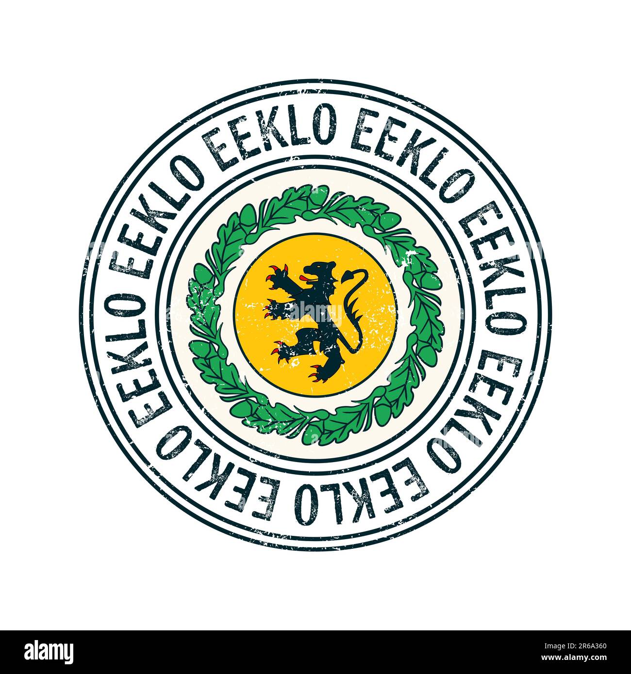 Eeklo, Belgium city vector grunge rubber stamp over white background ...
