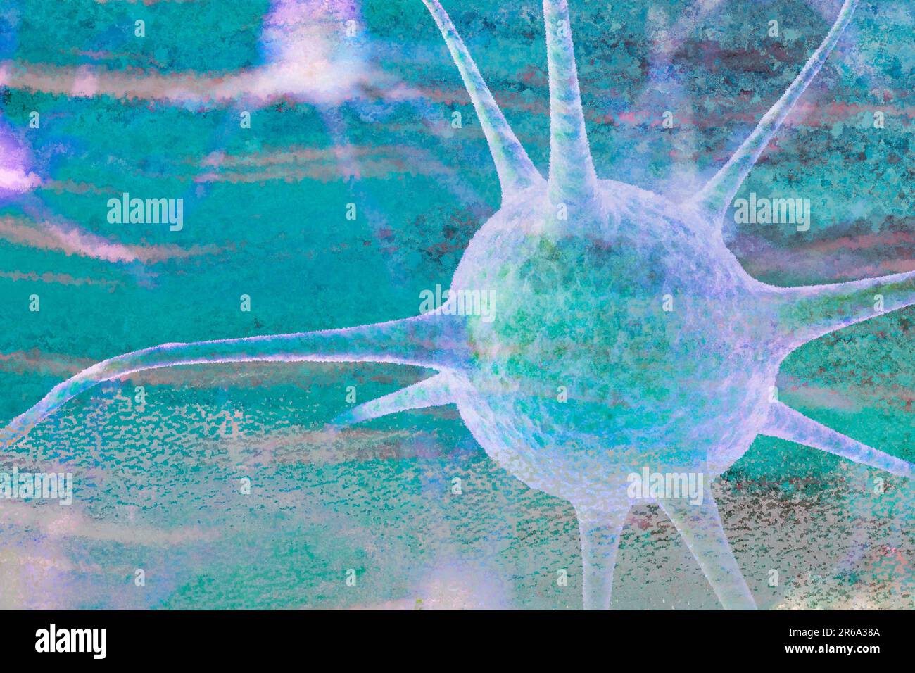 Nerves The cells transmit signals, illustration, natural science ...