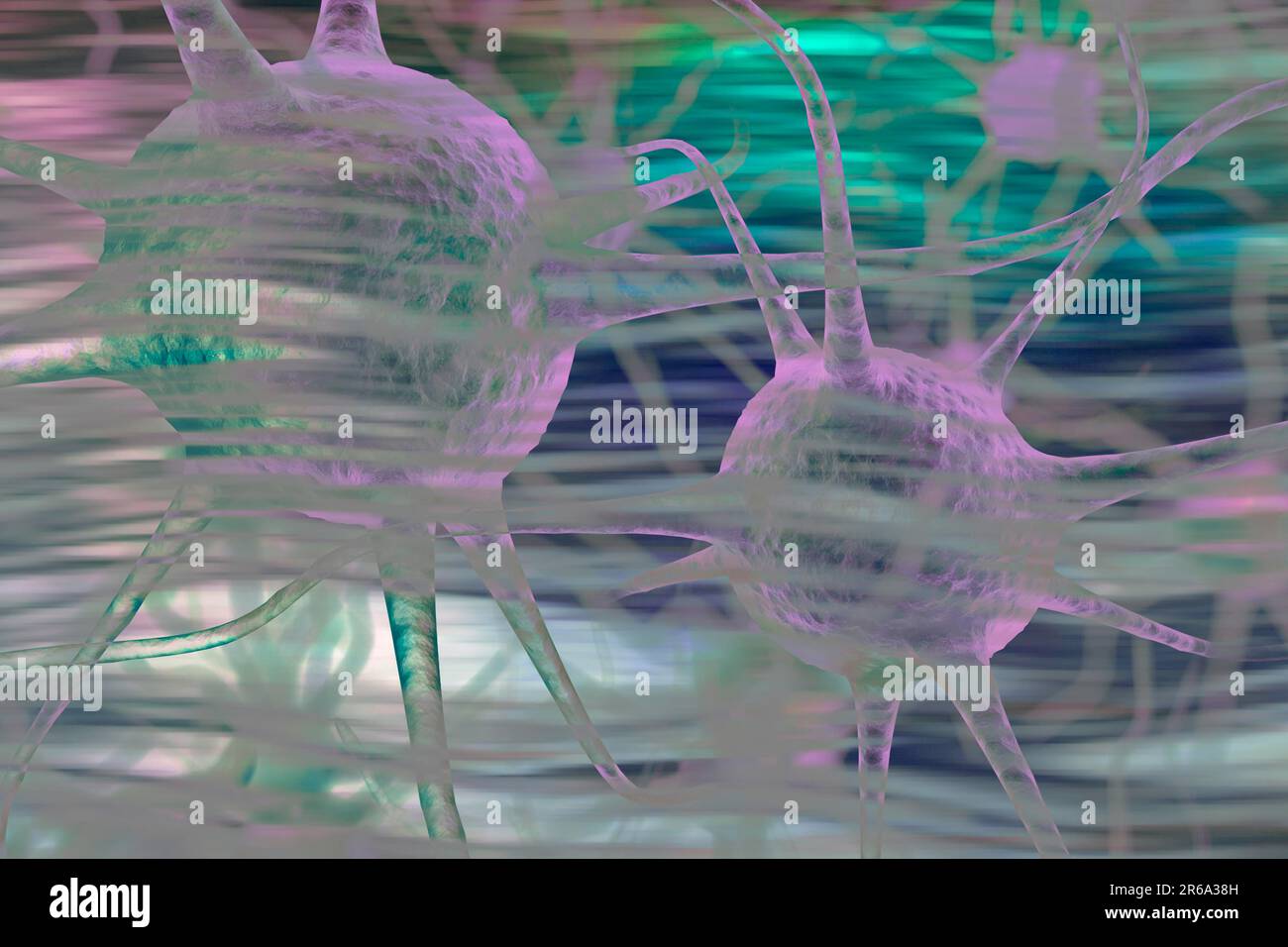 Nerves The cells transmit signals, illustration, natural science ...