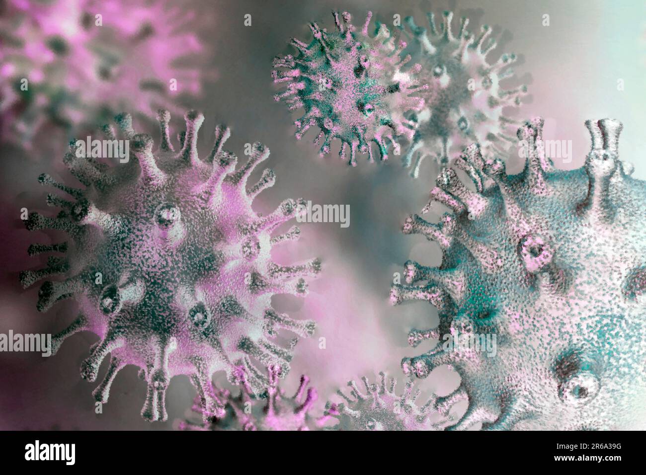 Viruses can make people sick like hepatitis or aids, illustration ...