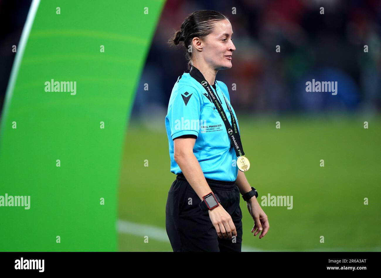Assistant referee Guadalupe Porras Ayuso following the UEFA Europa ...