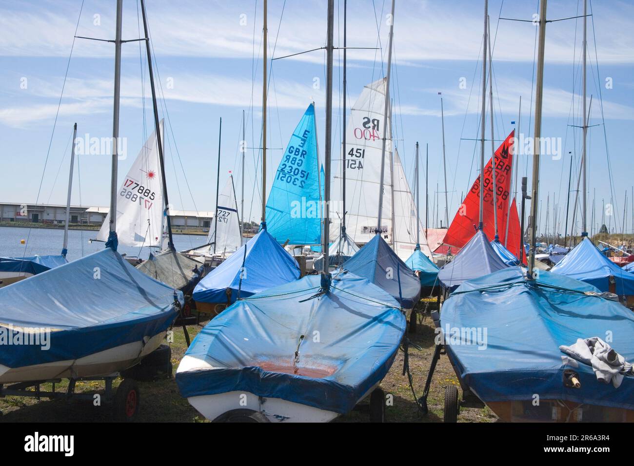 sailing dinghies at west lancashire yacht club at southport on the ...