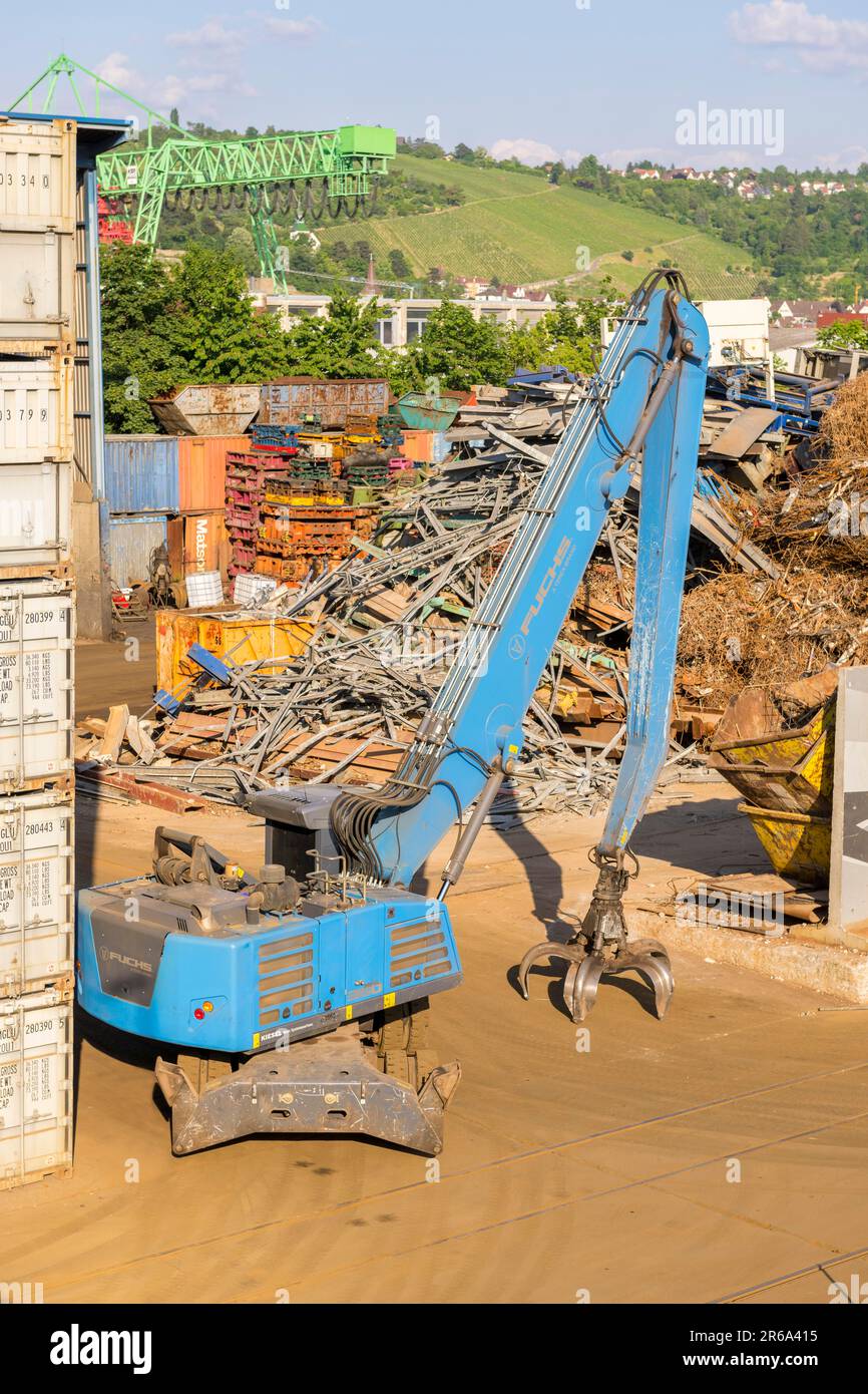 Loading ship scrap stuttgart harbour hi-res stock photography and ...