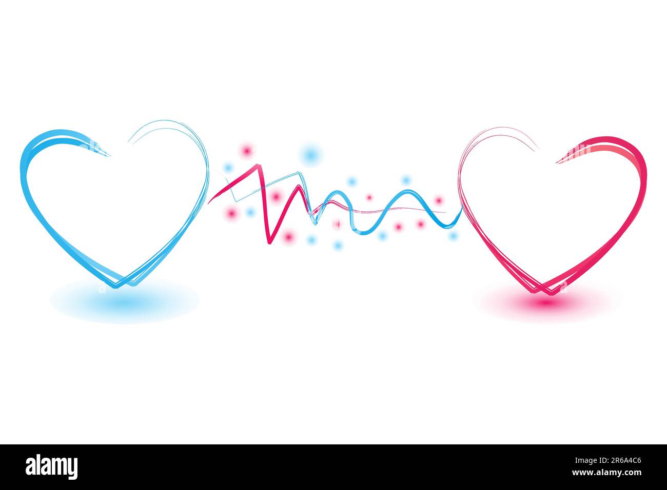 illustration of connecting hearts on white background Stock Vector ...
