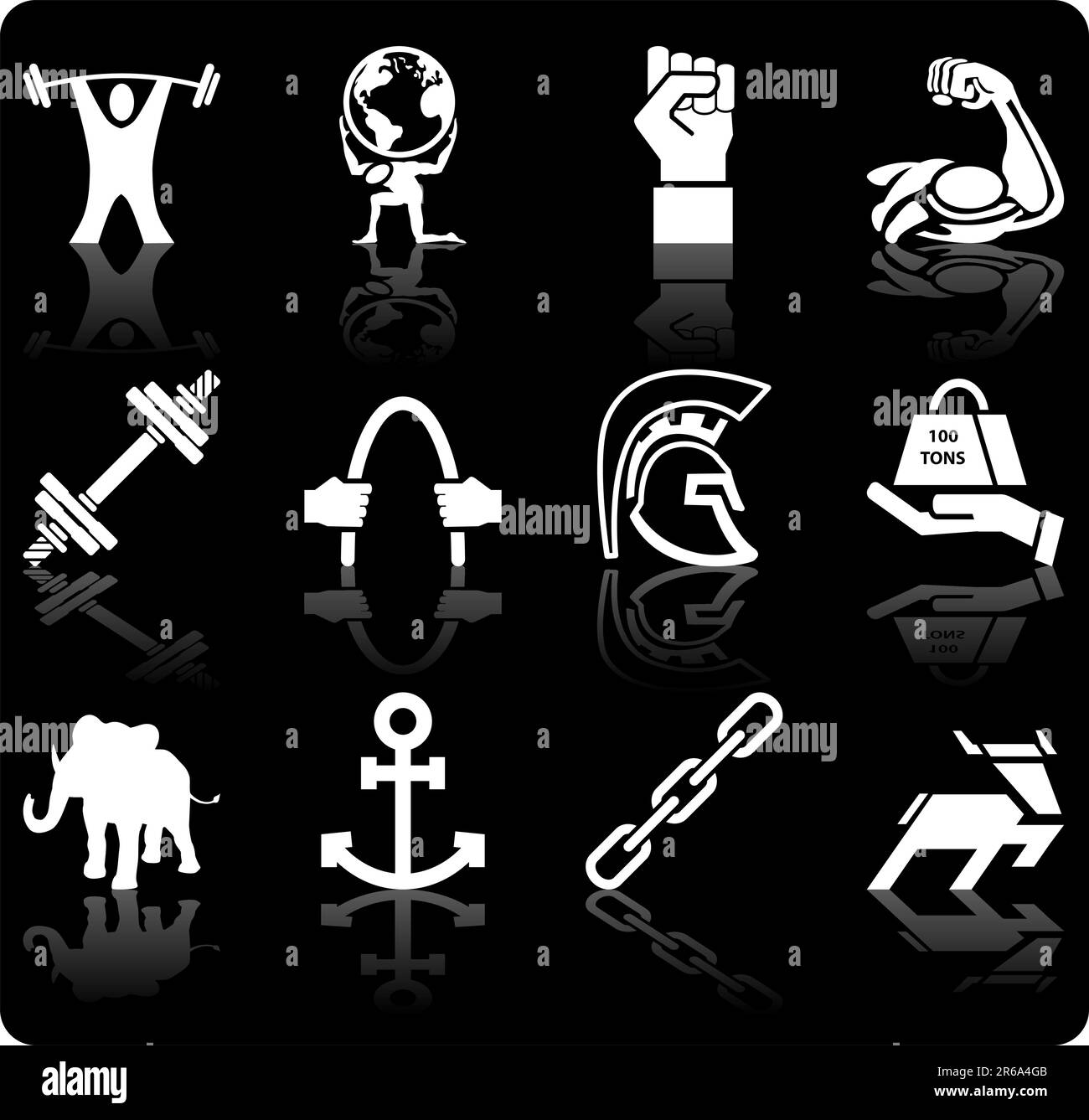 A conceptual icon set relating to strength Stock Vector Image & Art - Alamy