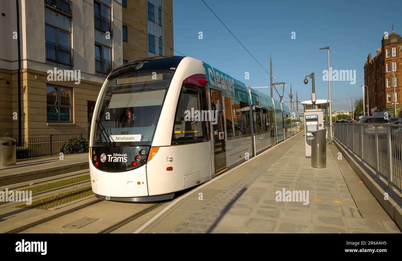 Tram extension from Newhaven to Edinburgh Airport started on the 7th June 2023, Edinburgh ...