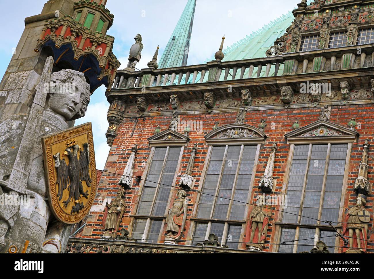 Roland statue in front of the town hall, Bremen, Germany, statue of the ...
