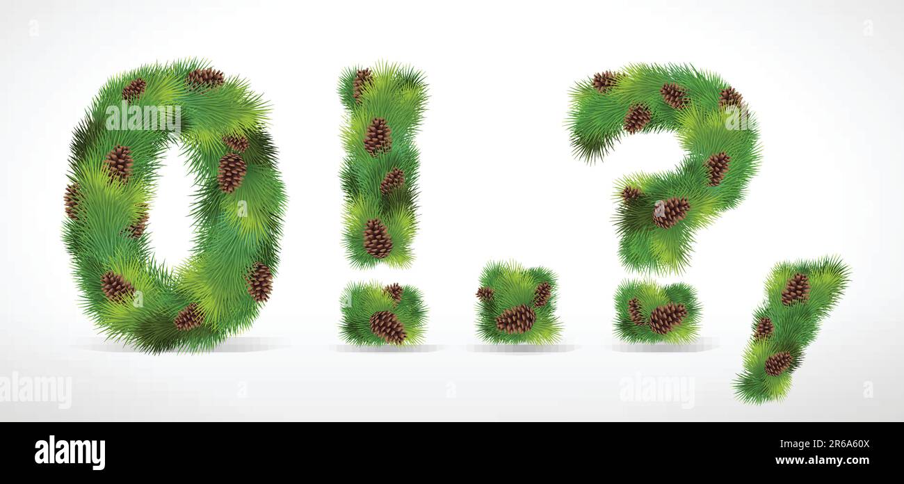 vector christmas tree font with green fir Stock Vector Image & Art - Alamy