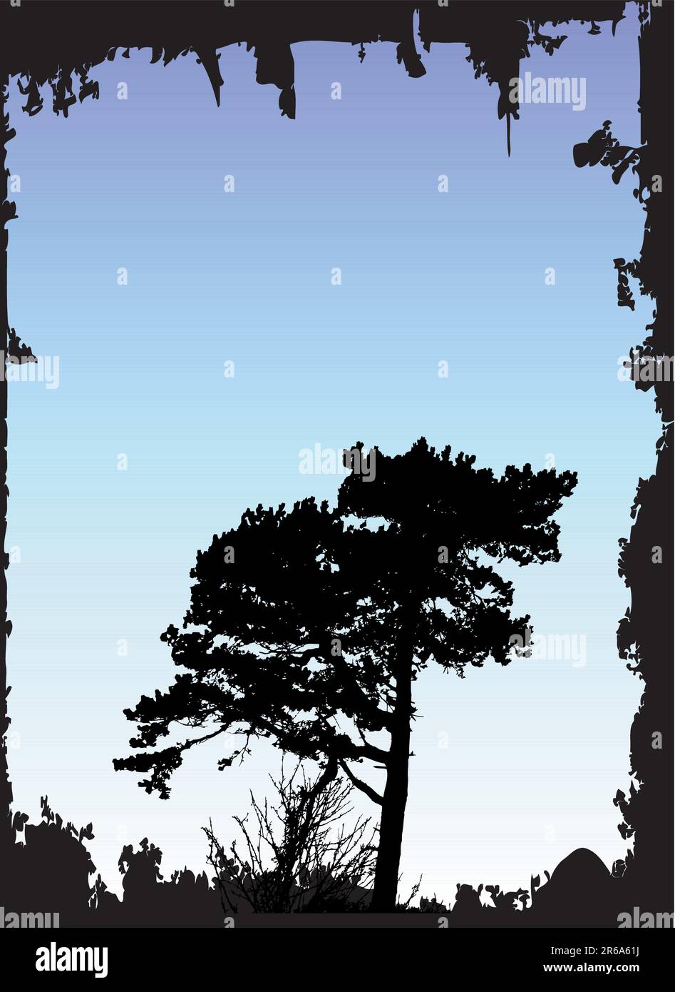 Tree border silhouette hi-res stock photography and images - Alamy