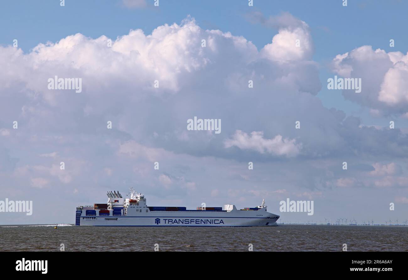 Pulpca on the Elbe, ship Pulpca Stock Photo - Alamy