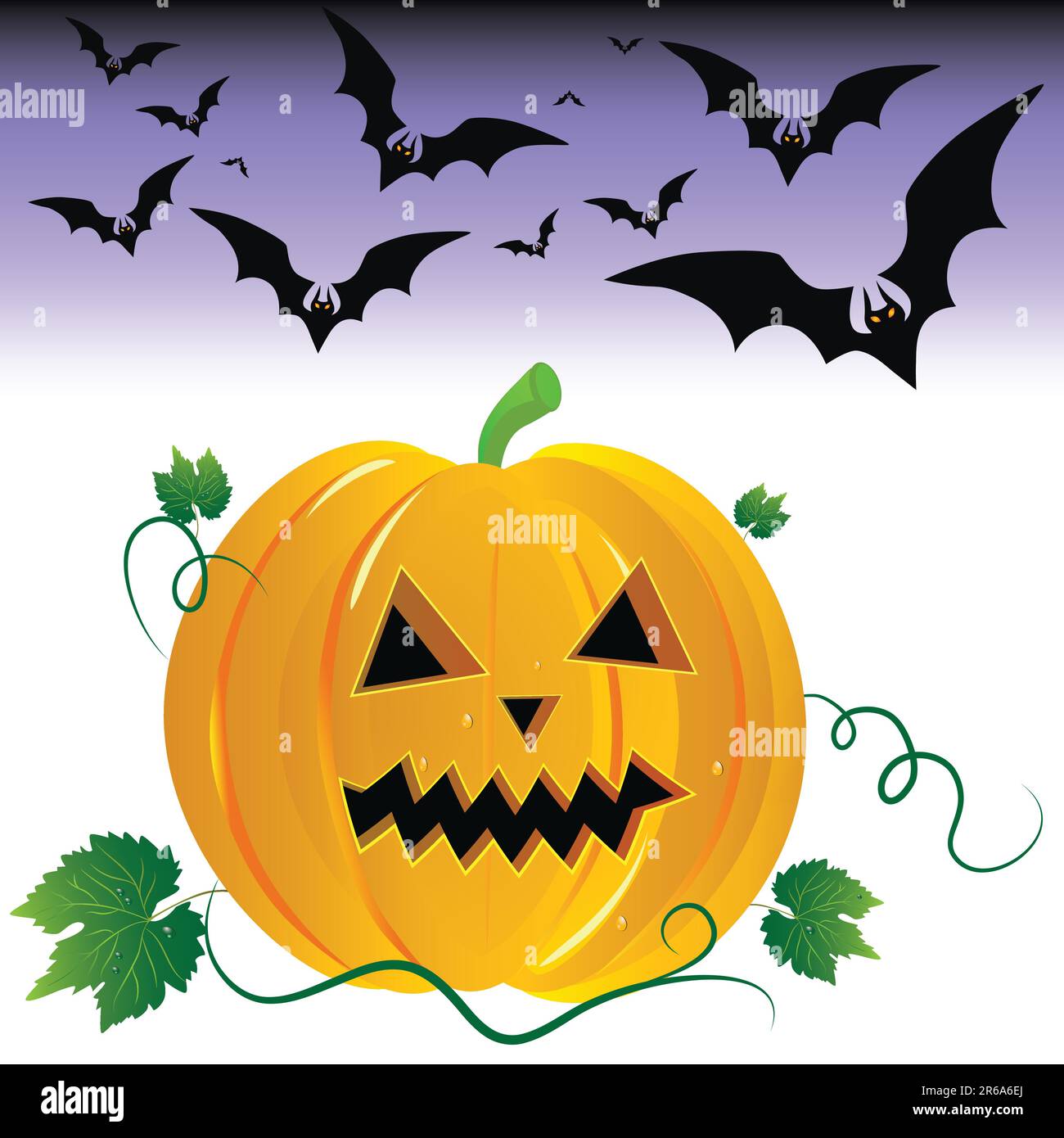 Halloween pumpkin and night bats, element for design, vector ...