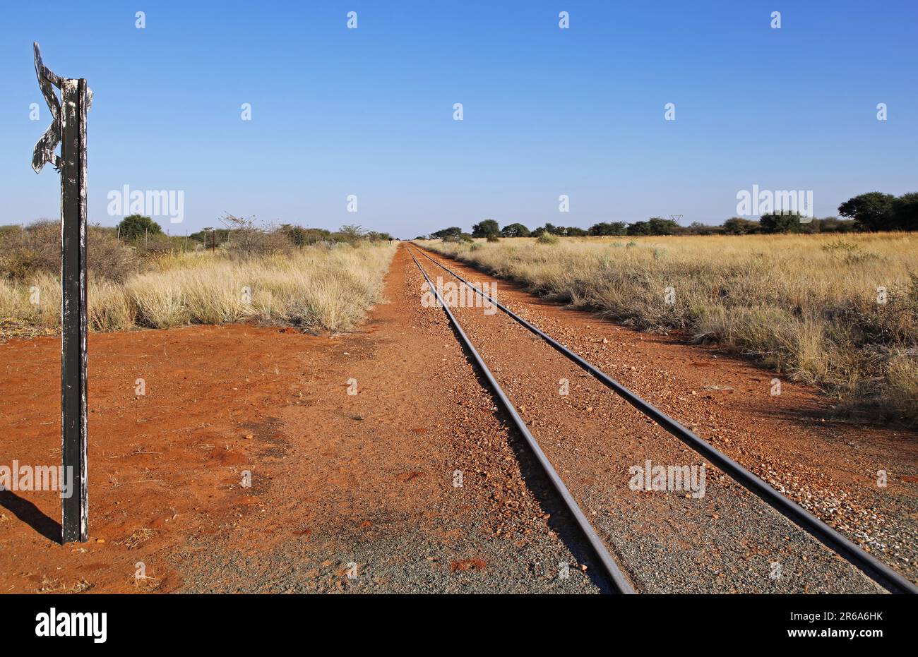 Railway line in Namibia, rail line in Namibia Stock Photo - Alamy
