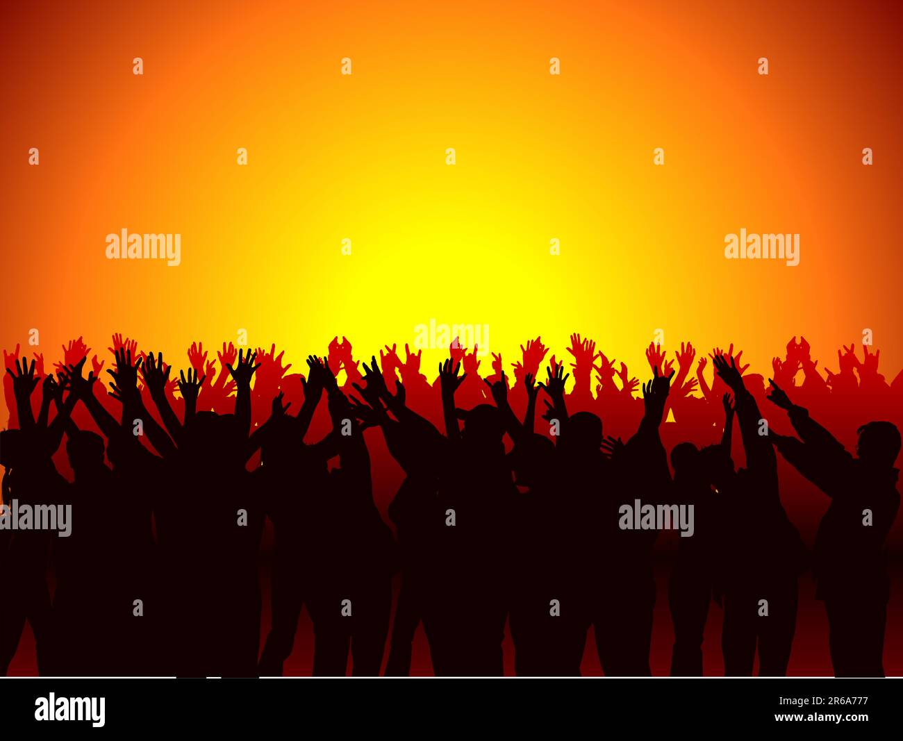 Crowd 03 - Detailed and coloured illustration - audience background ...