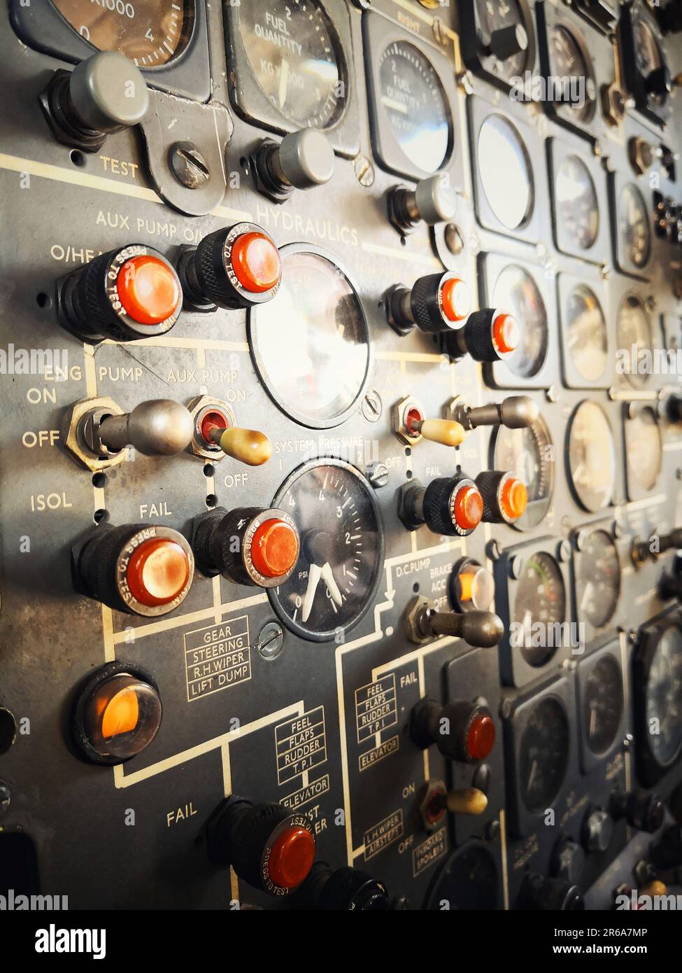 Close up shot of the control panel in a plane cockpit Stock Photo - Alamy